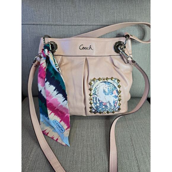 Coach | Bags | Coach Leather Pink Upcycled Leather Unicorn Studded And ...